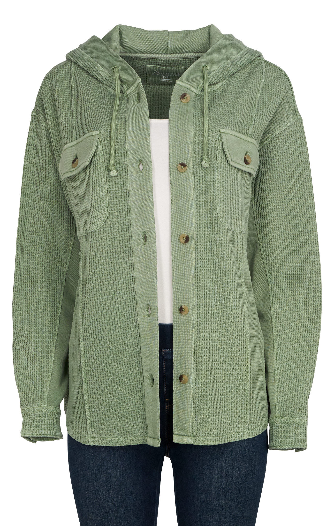 Natural Reflections Waffle Hooded Shirt Jacket | Bass Pro Shops